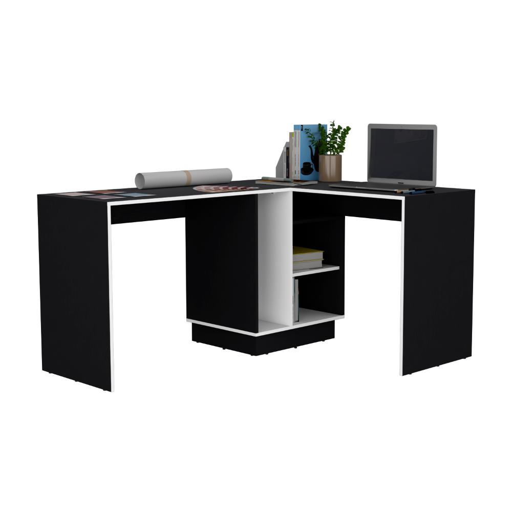 Escritorio en L Rook, Wengue, con amplia superficie de trabajo ...