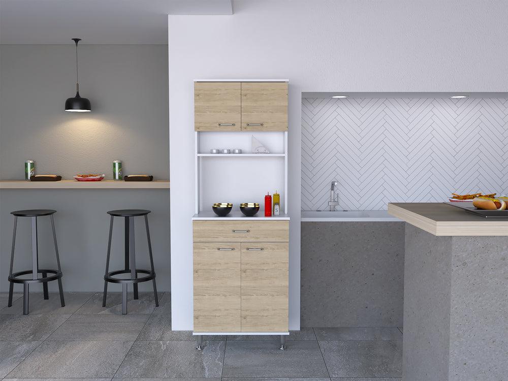 Mueble Multiusos Huzy, Beige y Blanco, con Amplia Capacidad de Almacen ...