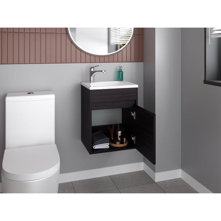 Mueble Para Lavamanos Furman, Wengue, Incluye Lavamanos Plastiglas Flo ...