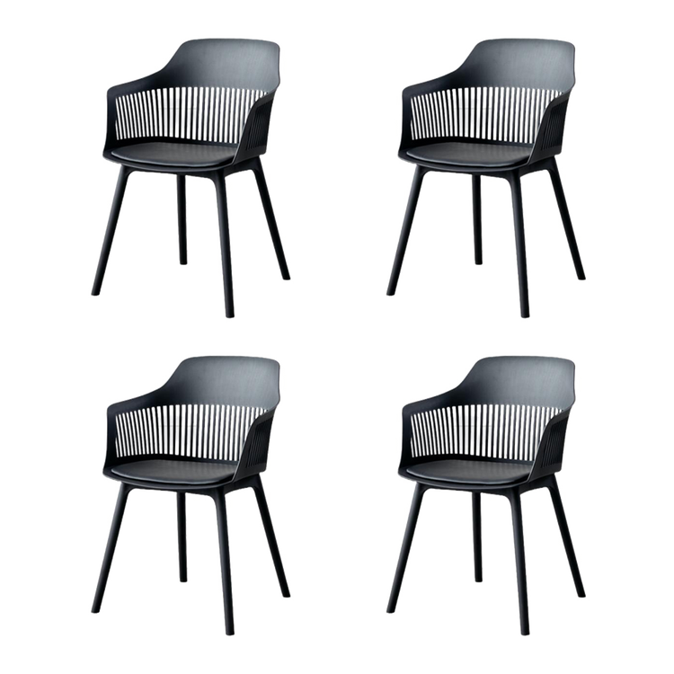 Combo Atlas, Incluye Mesa Redonda y 4 Sillas en Color Negro – Maximuebles